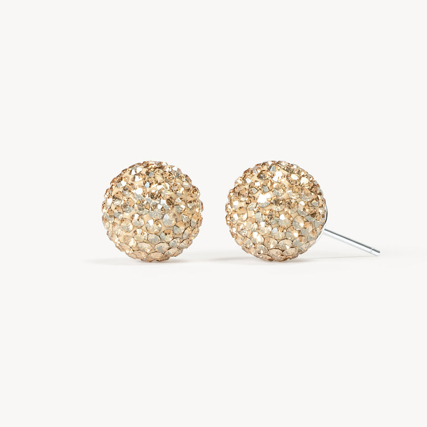 Large Sparkle Ball Stud Earrings Hillberg Berk