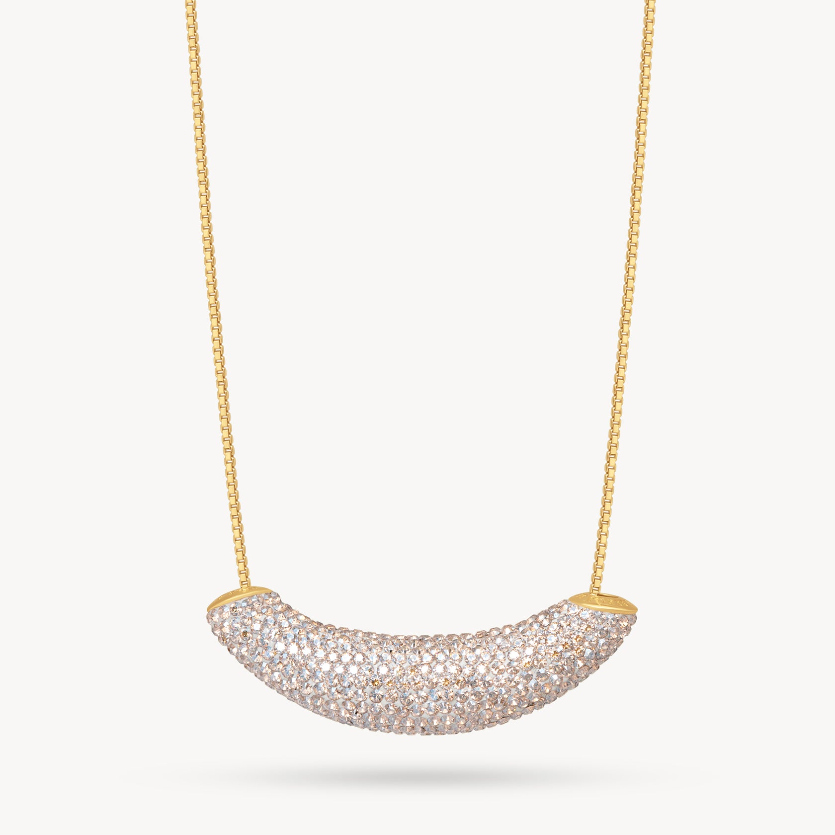 Champagne Curved Sparkle Necklace | Hillberg & Berk