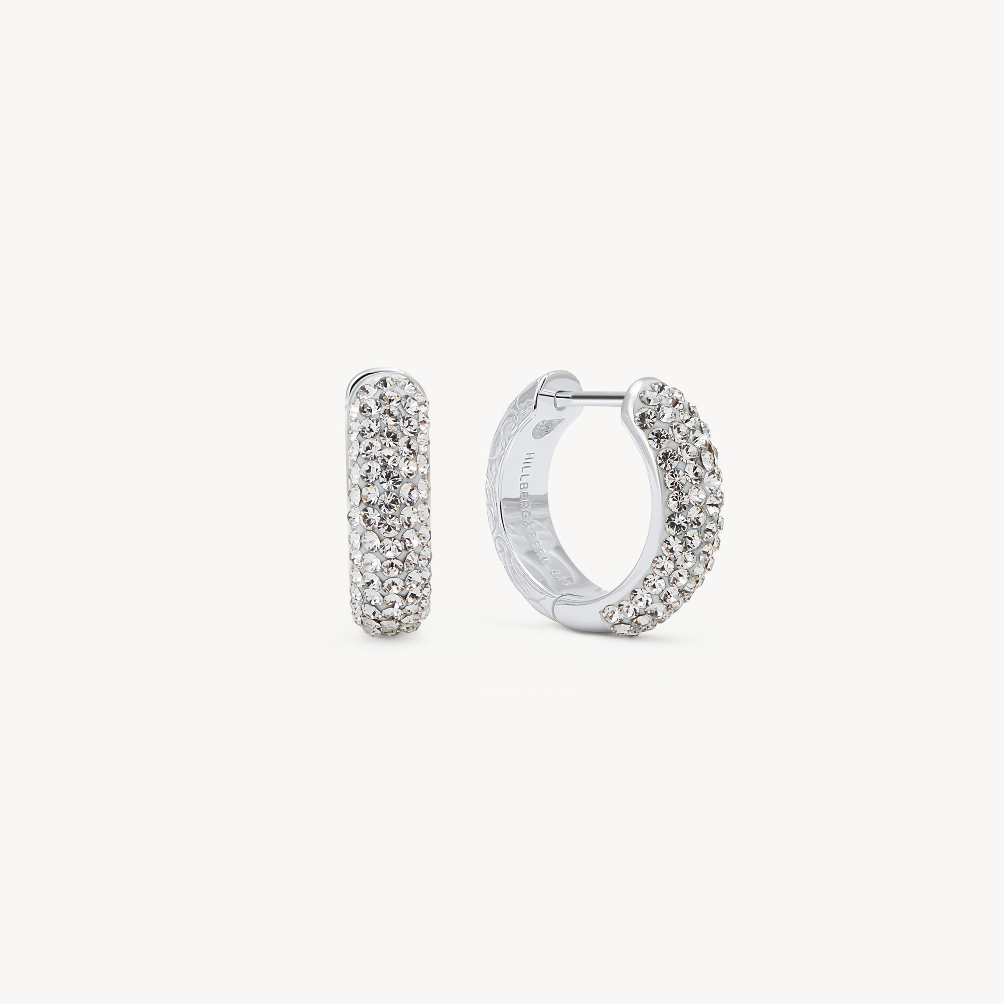 Etched Floral Sparkle Reversible Hoop Earrings | Hillberg & Berk